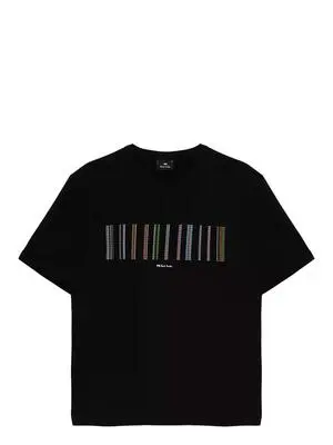 Paul Smith Stitch Stripe-print Cotton T-shirt - Black