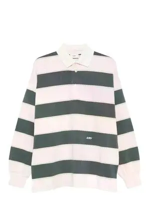 AUTRY Stripe Long-sleeve Polo Shirt - Pink