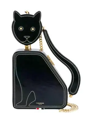 Thom Browne Cat Icon Calfskin Clutch - Black