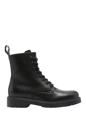 NEROGIARDINI Lace-Up Combat Boots With Zip Detail Black