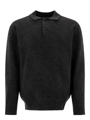 BEAMS Wool Polo Shirt Grey