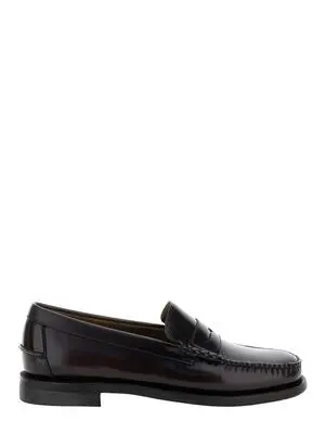 SEBAGO Leather Pull-On Loafers Red