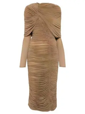 Magda Butrym Draped Midi Dress - Brown