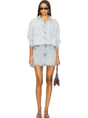 Good American Denim Shirt Dress - Blue