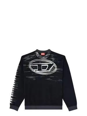 DIESEL® Logo-print Cotton Sweatshirt - Black