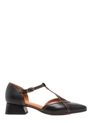 Chie Mihara 35mm Leather T-Bar Pumps Black