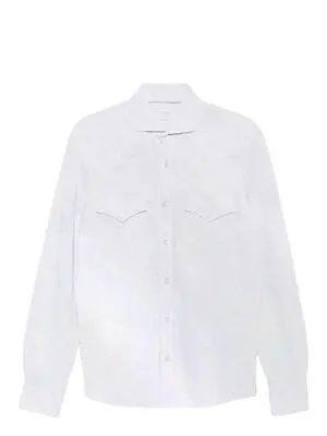 Brunello Cucinelli Double-pocket Cotton Shirt - Grey