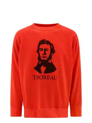 MOUNTAIN RESEARCH Thoreau-print Raglan-sleeves Sweatshirt - Red