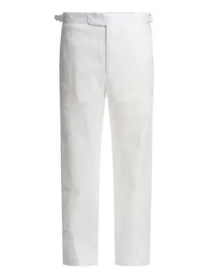 BODE Crochet-insert Linen Trousers - White