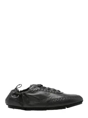 Fendi Lace-up Suede Sneakers - Black