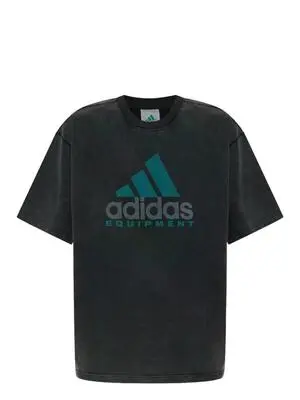 Adidas Equipment Logo-print Cotton T-shirt - Black