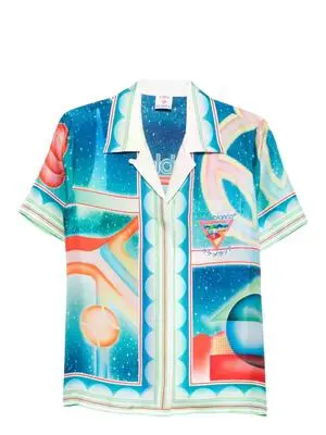 Casablanca Printed Silk Shirt - Blue