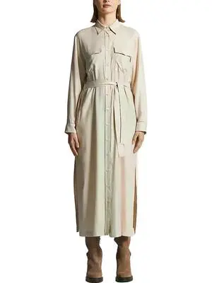 Peserico Belted Pocket Shirt Dress - Neutrals