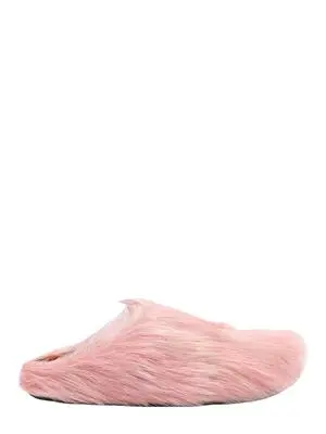 Marni Leather Flat Mules - Pink
