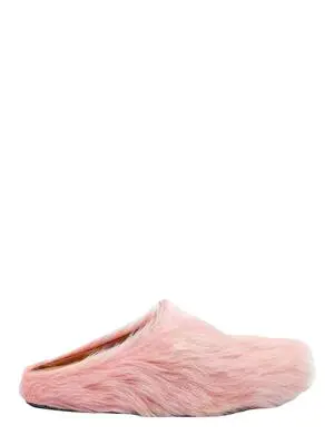 Marni Calf-hair Slip-on Mules - Pink
