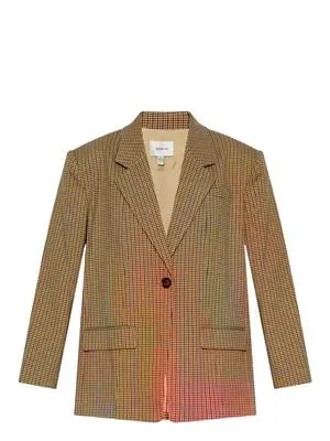 GESTUZ Checked Single-button Blazer - Neutrals