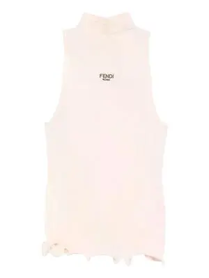 Fendi Ribbed Mock-neck Top - Pink