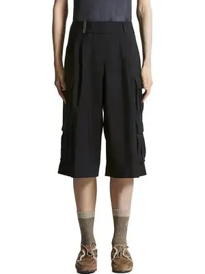 Peserico Pleated Cargo Knee-length Shorts - Blue