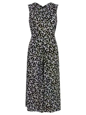 Proenza Schouler Floral-print Sleeveless Midi Dress - Black