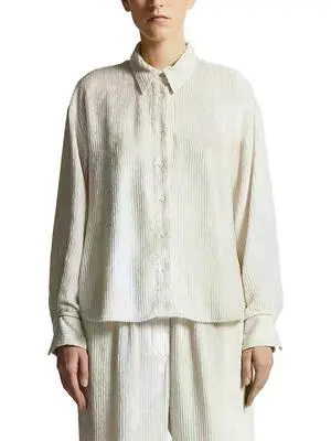 Peserico Ribbed Button-down Shirt - White