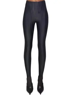 MUGLER Panelled Corseted Leggings - Black
