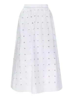 POSSE Open-Cut Dots A-Line Midi Skirt