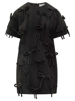 MSGM Bow-embellished Mini Dress - Black