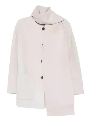 THE DYNAMIS STUDIO Buttoned Single-breasted Wool Coat With Patch Pockets - Neutrals