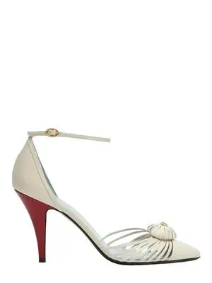 Valentino Garavani 10mm Heart-plaque Leather Pumps - Neutrals