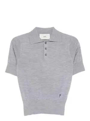 Ami Short-sleeve Polo Top - Grey