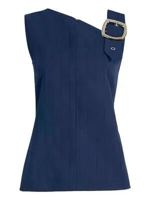 Proenza Schouler Asymmetric-neckline Buckle Top - Blue