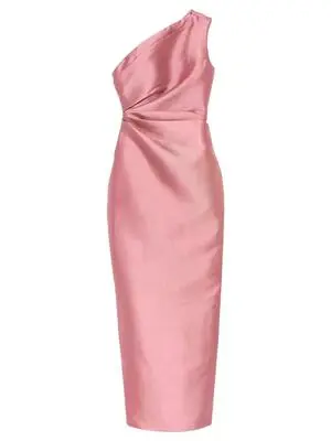 Solace London Kira One-Shoulder Maxi Dress Pink