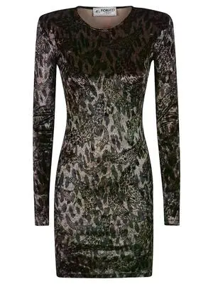 Fiorucci Velvet Leopard-print Dress - Brown