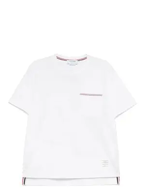 Thom Browne Rwb-stripe Jersey T-shirt - White