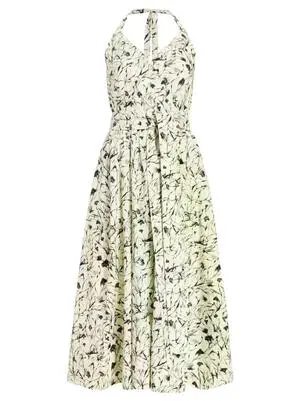 Proenza Schouler White Label Floral-print Halterneck Midi Dress - Yellow