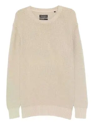 Marc O'polo Waffle-knit Crew-neck Jumper - Neutrals