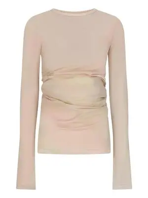 Destin Gathered Long-sleeve Top - Pink
