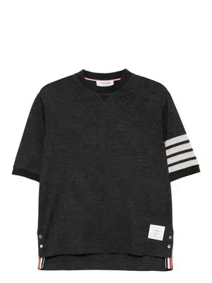 Thom Browne 4-bar Wool T-shirt - Grey