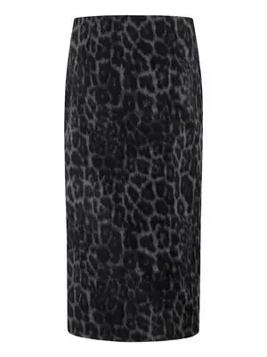 Federica Tosi Leopard-print Pencil Skirt - Grey