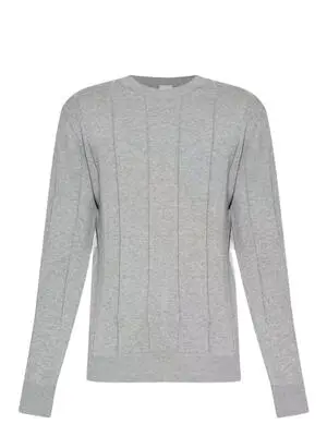 Eleventy Vertical-ribbed Cotton Sweater - Grey