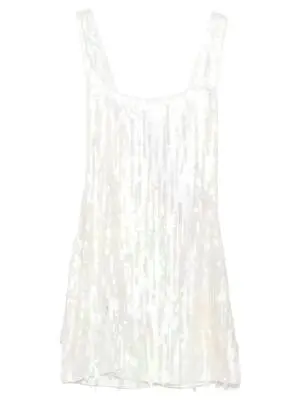 Staud Le Sable Sequin-embellished Mini Dress - White