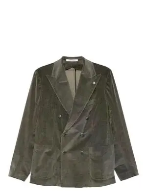 Tagliatore Double-breasted Corduroy Blazer - Green