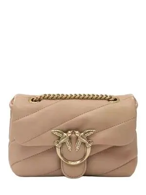 Pinko Quilted Leather Mini Bag With Chain Strap - Brown