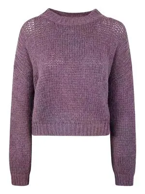 NUUR Alpaca Crew-neck Sweater - Purple