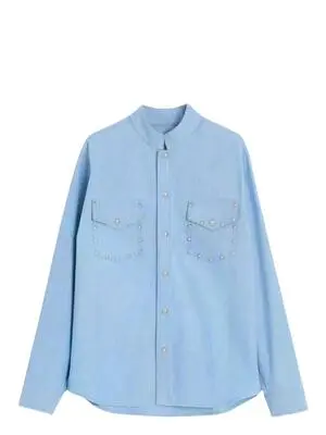 VALENTINO Cabochon-closure Denim Shirt