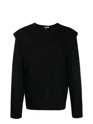 MARANT Padded-shoulder Cotton Sweatshirt - Black