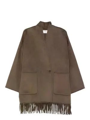 THE DYNAMIS STUDIO Fringed Patch-pocket Coat - Brown