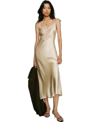 REFORMATION Serafina Silk Maxi Dress Sugar