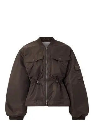 Cecilie Bahnsen Birdie Ruched Padded Shell Bomber Jacket - Brown