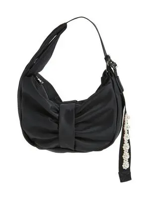Simone Rocha Mini Bow Sateen Sling Bag - Black/pearl